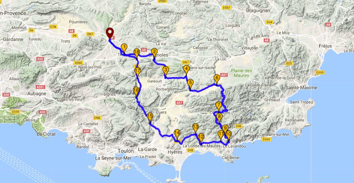 Balade à moto dans le Var